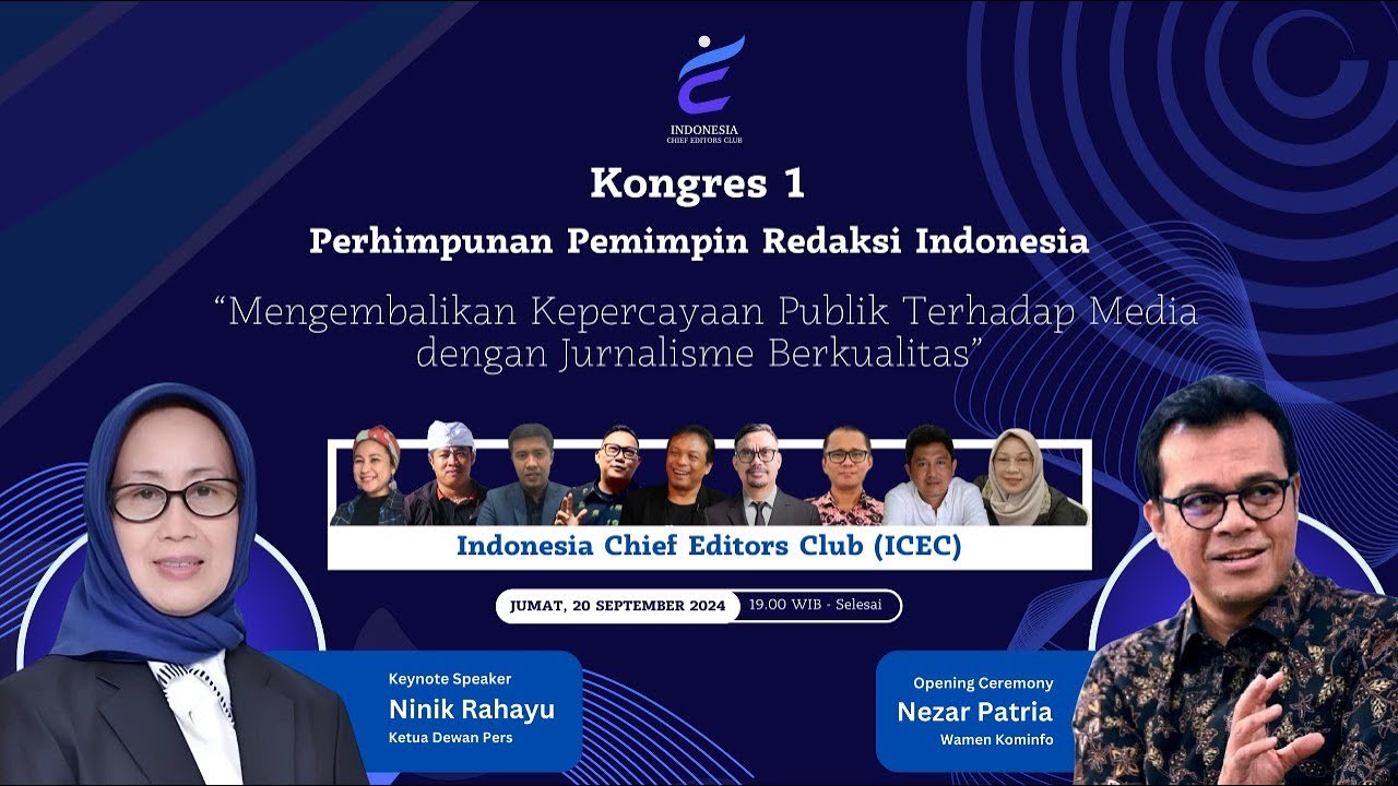 Live Event : Kongres 1 Perhimpunan Pemimpin Redaksi Indonesia - YouTube
