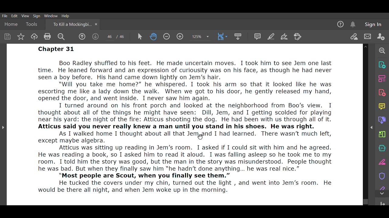 To Kill a Mockingbird, Chapter 31 - Abridged Version - YouTube