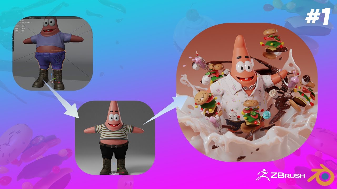 Patrick star Tiktok influencer character speedthrough | Part 1 | retopo ...
