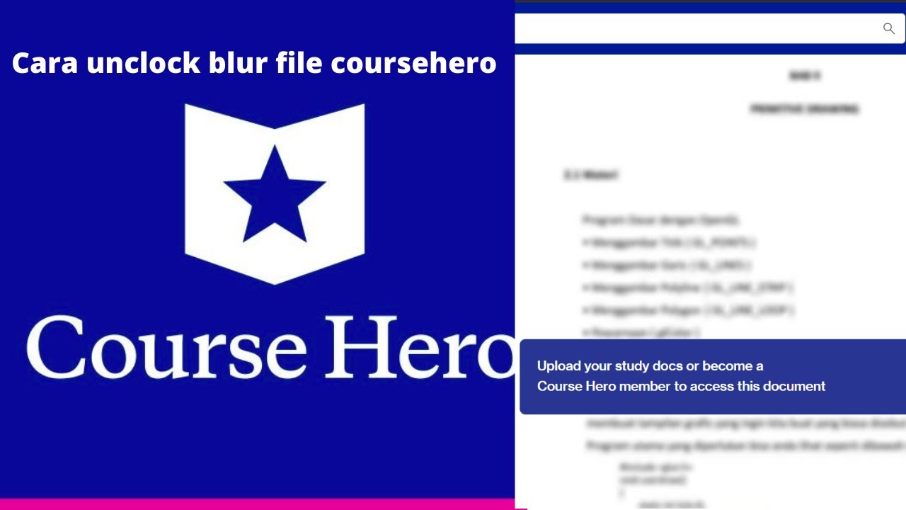 Tutorial Cara unclock blur pada file coursehero 100%works - YouTube