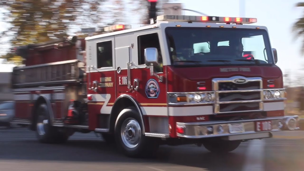 Sacramento Metro Fire Engine 106, Medic 109, and Medic 105 Responding ...