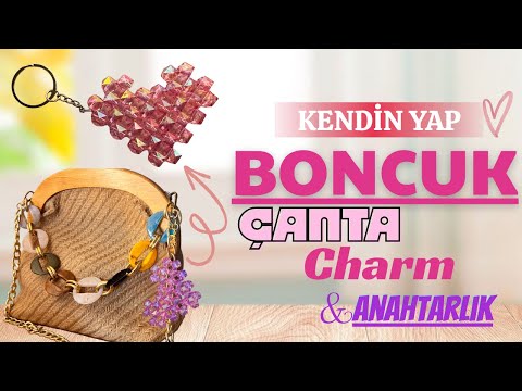 Boncuktan Çanta Charm Yapımı | En Kolay Kalp Anahtarlık✨ | DIY Beaded Heart Bag Charm & Keychain