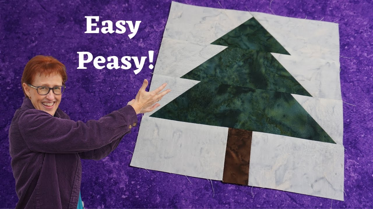 Easy Peasy Pine Tree Quilt Block - YouTube