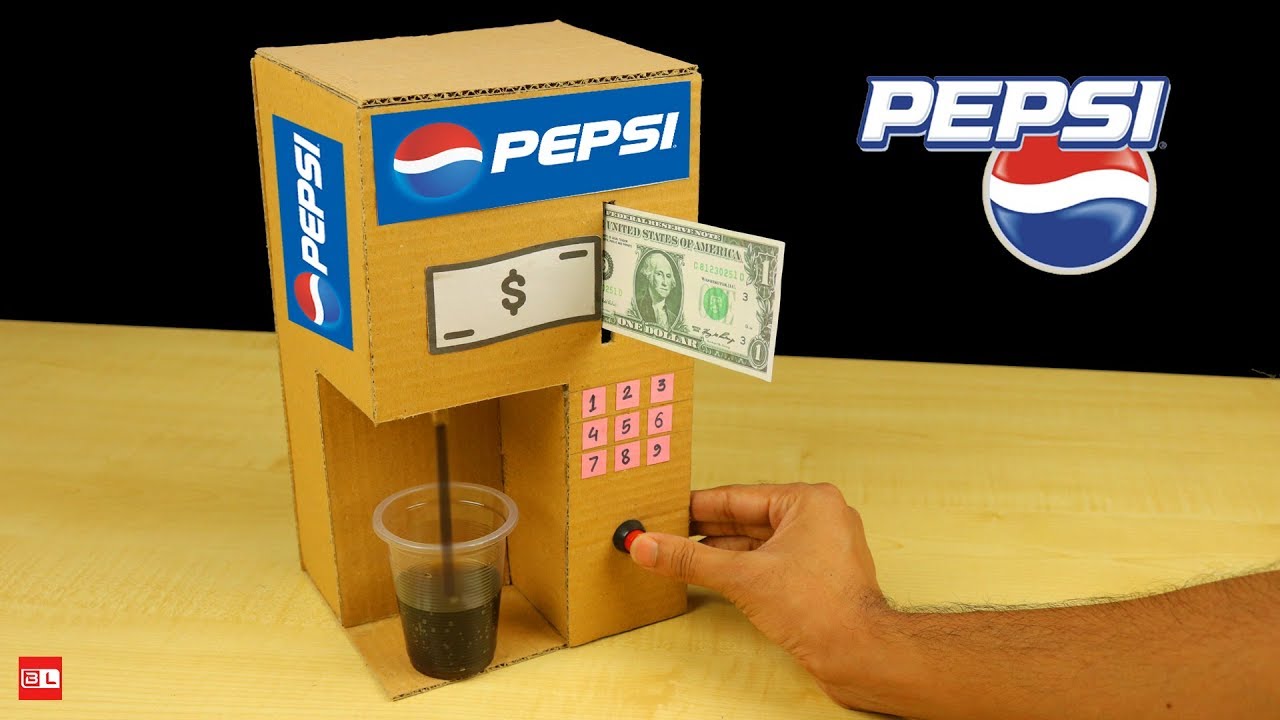 How to Make Pepsi Fountain Machine from Cardboard at Home - YouTube