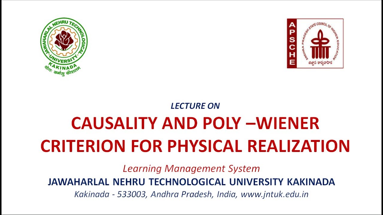 Causality and poly –wiener criterion for physical realization - YouTube
