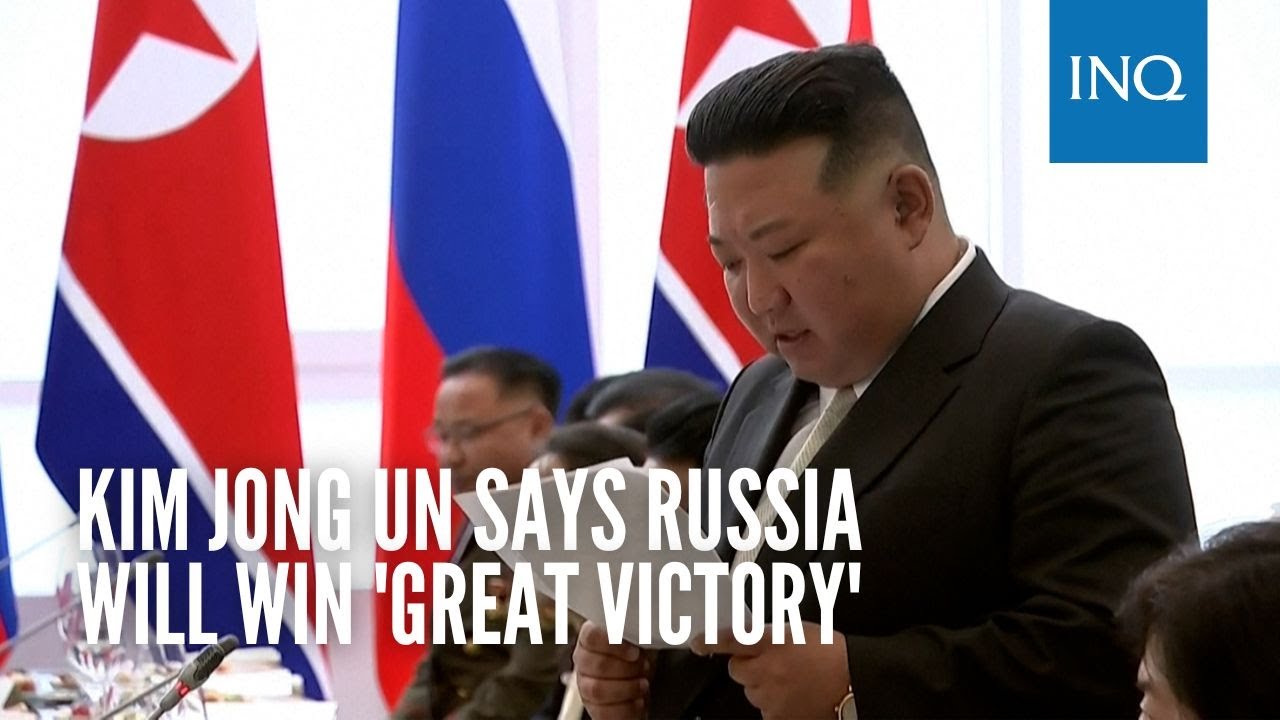 Kim Jong Un says Russia will win 'great victory' - YouTube