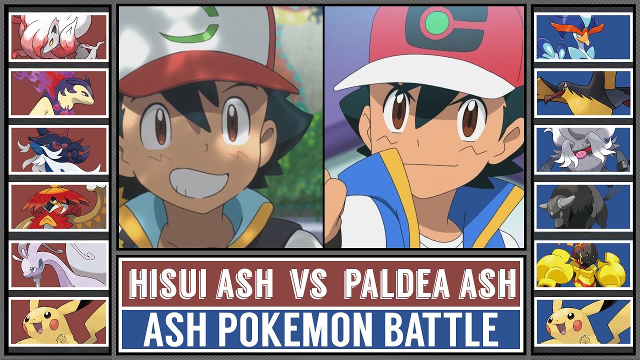 HISUI ASH vs PALDEA ASH | Ash's Anime Return Pokémon Battle - YouTube