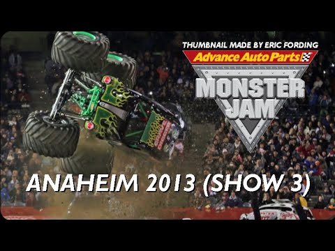 Monster jam Anaheim 2013 (Show 3) *REMAKE* Racing & Full Freestyle 2/9 ...