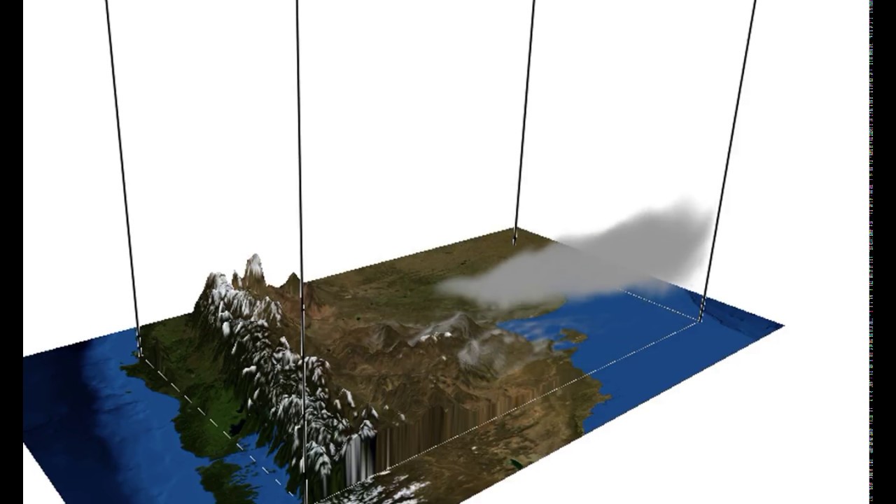 FALL3D simulation of Wind-remobilised volcanic ash - YouTube