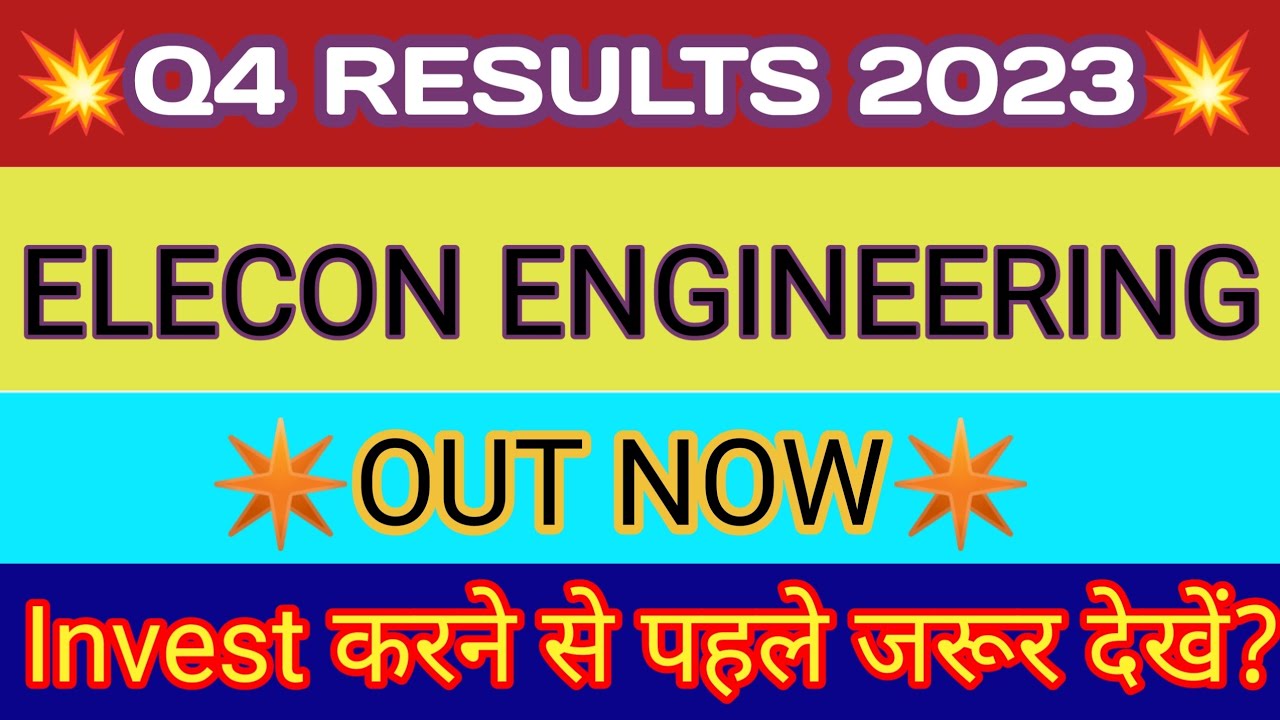 Elecon Engineering Q4 Results 2023 🔴Elecon Engineering Results 🔴Elecon ...