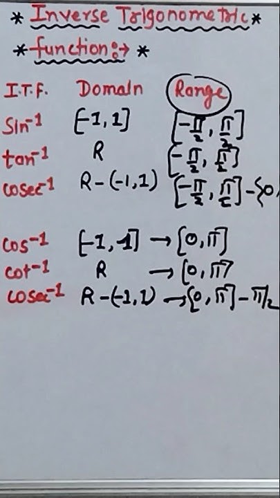 Inverse trigonometric function domain and range - YouTube