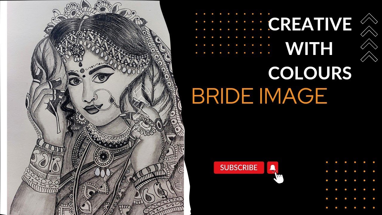 How to Draw a Traditional Bride Pencil Sketch Tutorial, Girl in saree ...