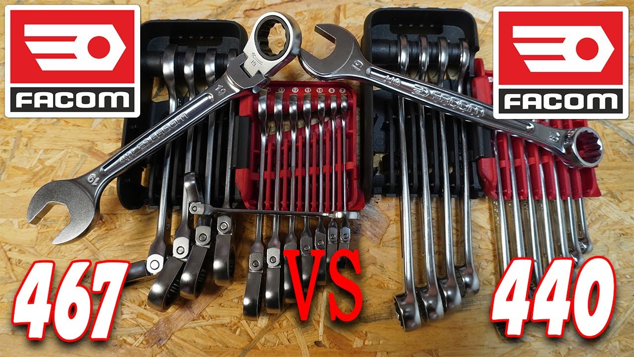 Facom 467F VS Facom 440 : clés plates à cliquet mixtes articulées - YouTube