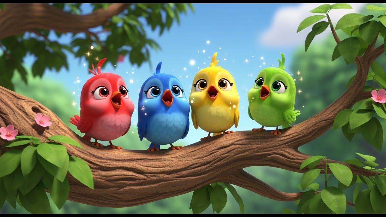Colorful Birds Singing in the Trees 🐦🌳 | Learn Colors for Kids | Fun ...