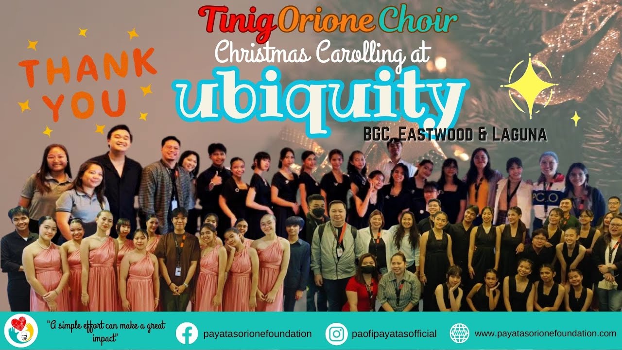 Tinig Orione Choir Christmas Carolling at ubiquity - YouTube