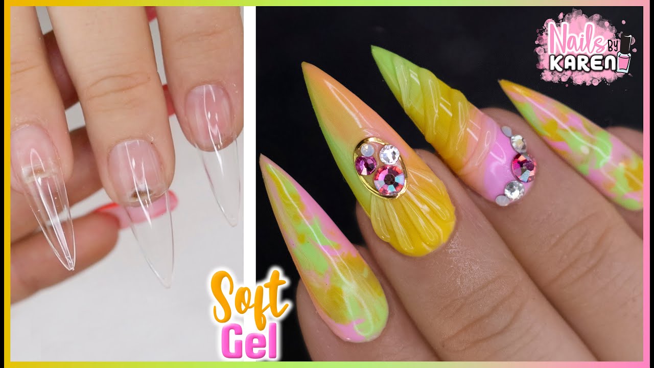 Uñas Soft Gel Con Tips Completos En Clienta Nailsbykaren Youtube