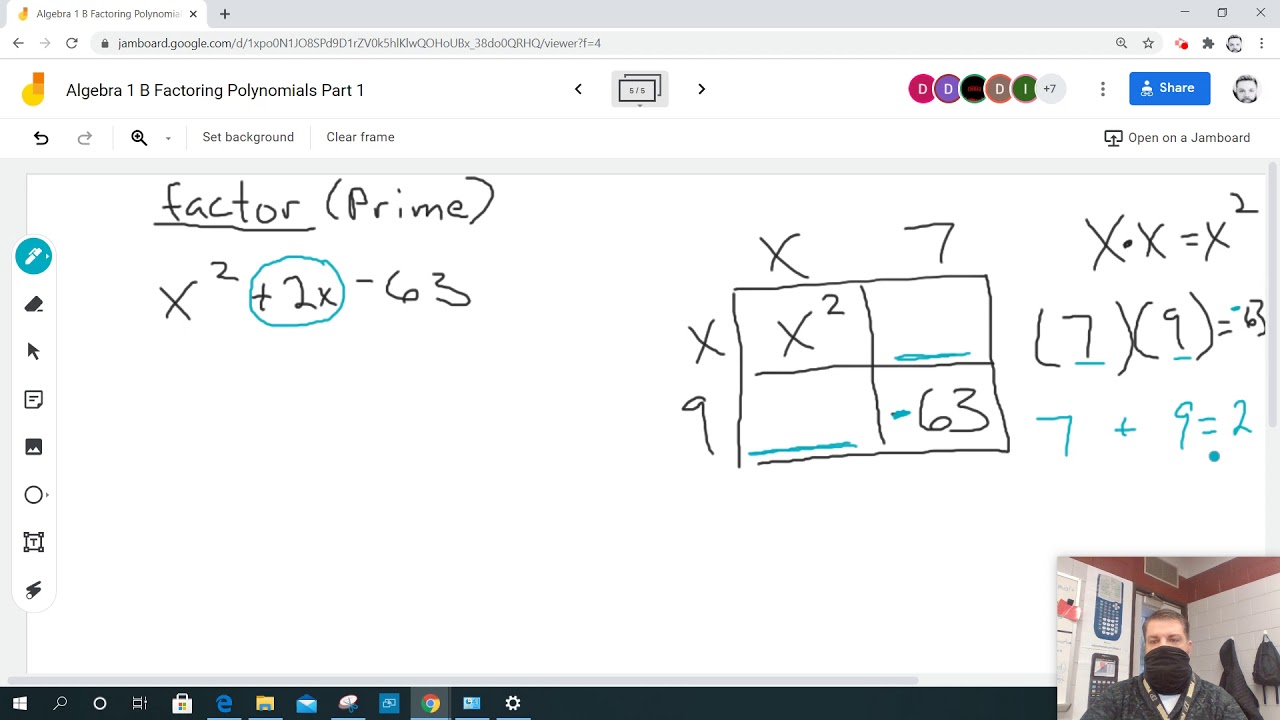Algebra 1B Factoring Polynomials Part 1 Example 5 - YouTube