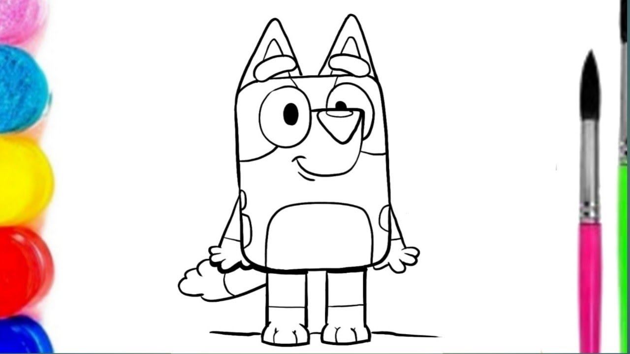 Bluey coloring and painting for kids and toddlers||Bluey coloring - YouTube