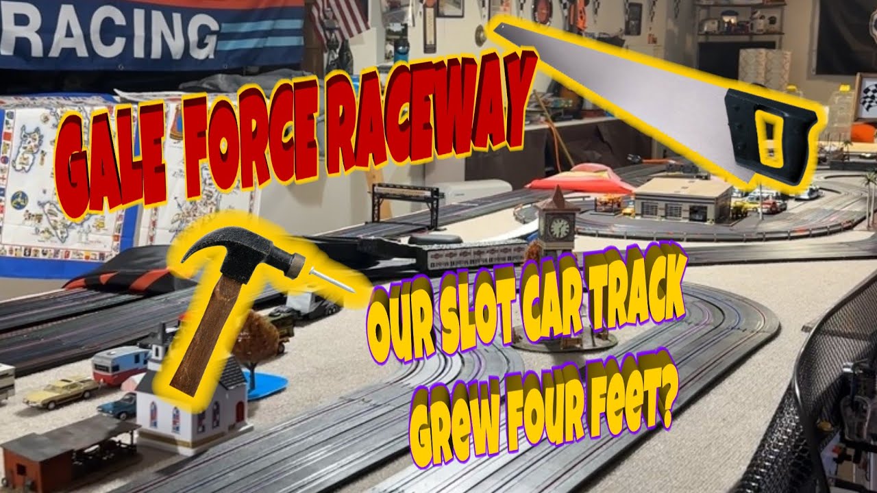 Gale Force Raceway - H.O. Slot car track construction - YouTube