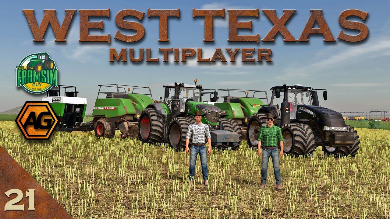 Baling Canola Straw - West Texas Multiplayer - Ep21 - FS19 - YouTube