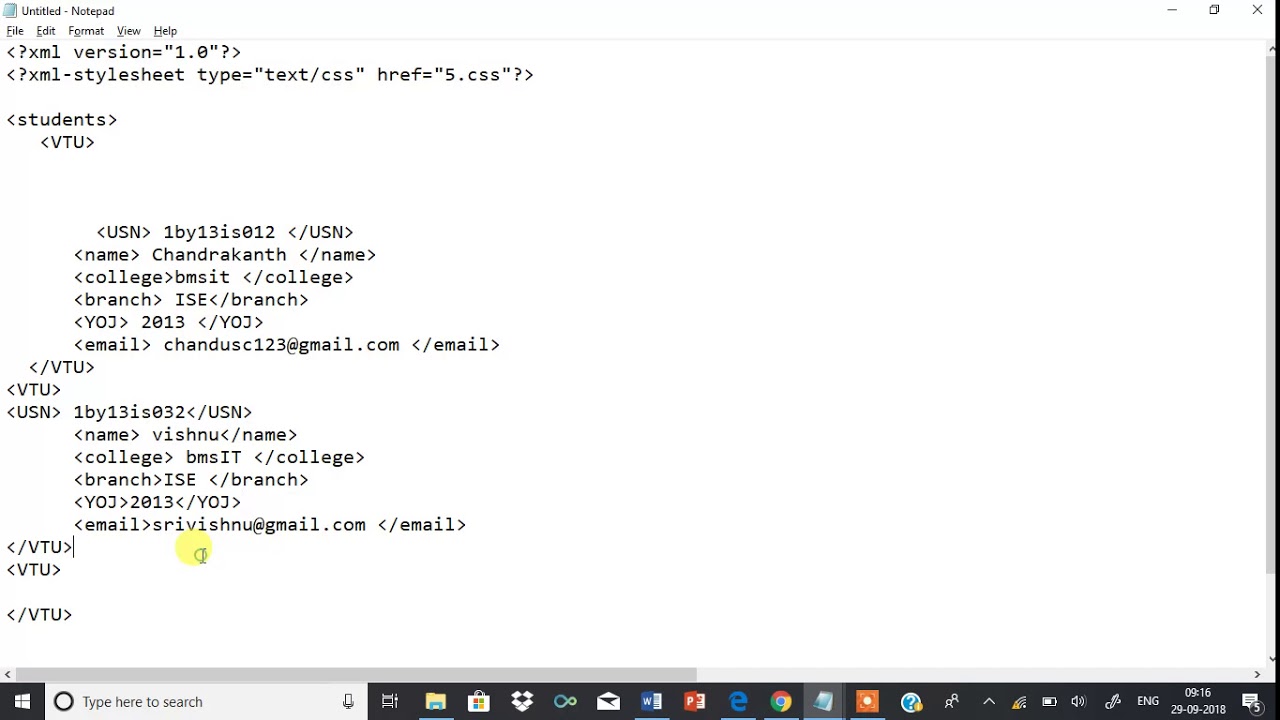 Web Lab Program 5 Design An Xml Document Youtube