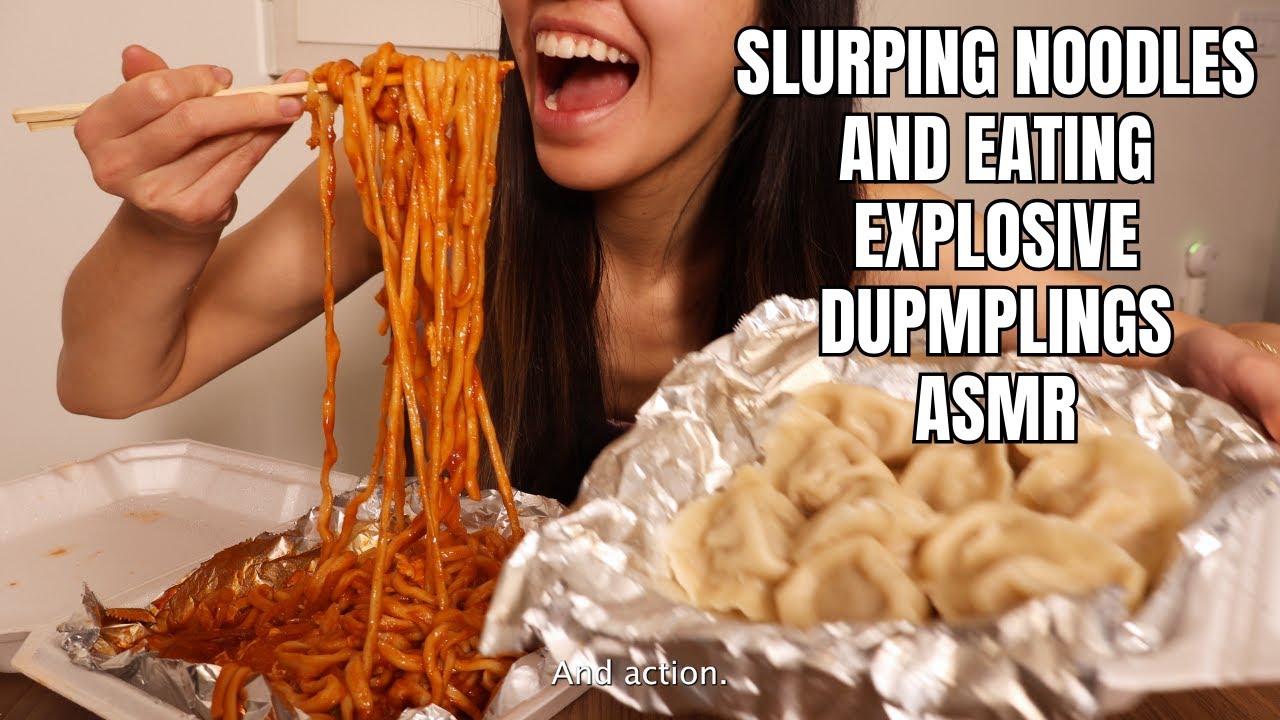 noodle slurps and explosive dumplings ASMR! - YouTube