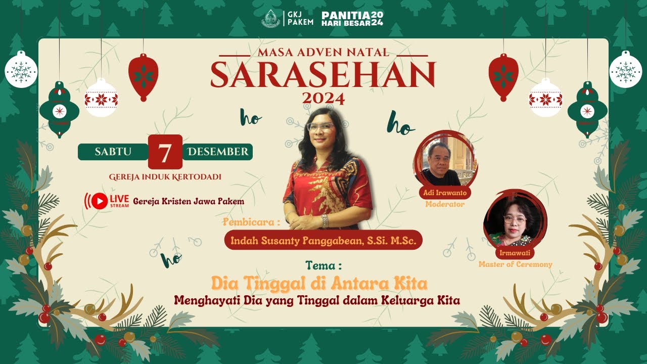 Sarasehan Masa Adven Natal 2024 "DIA TINGGAL DI ANTARA KITA" - YouTube