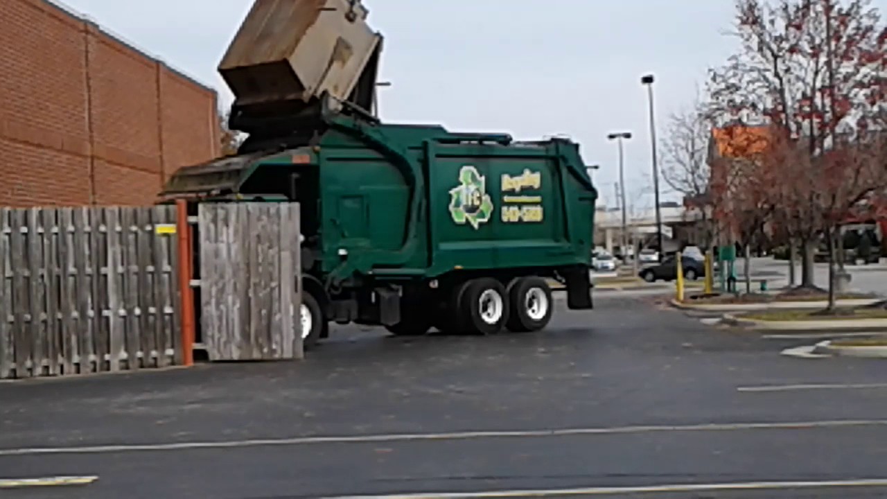 Tfc recycling dumping compactor container - YouTube