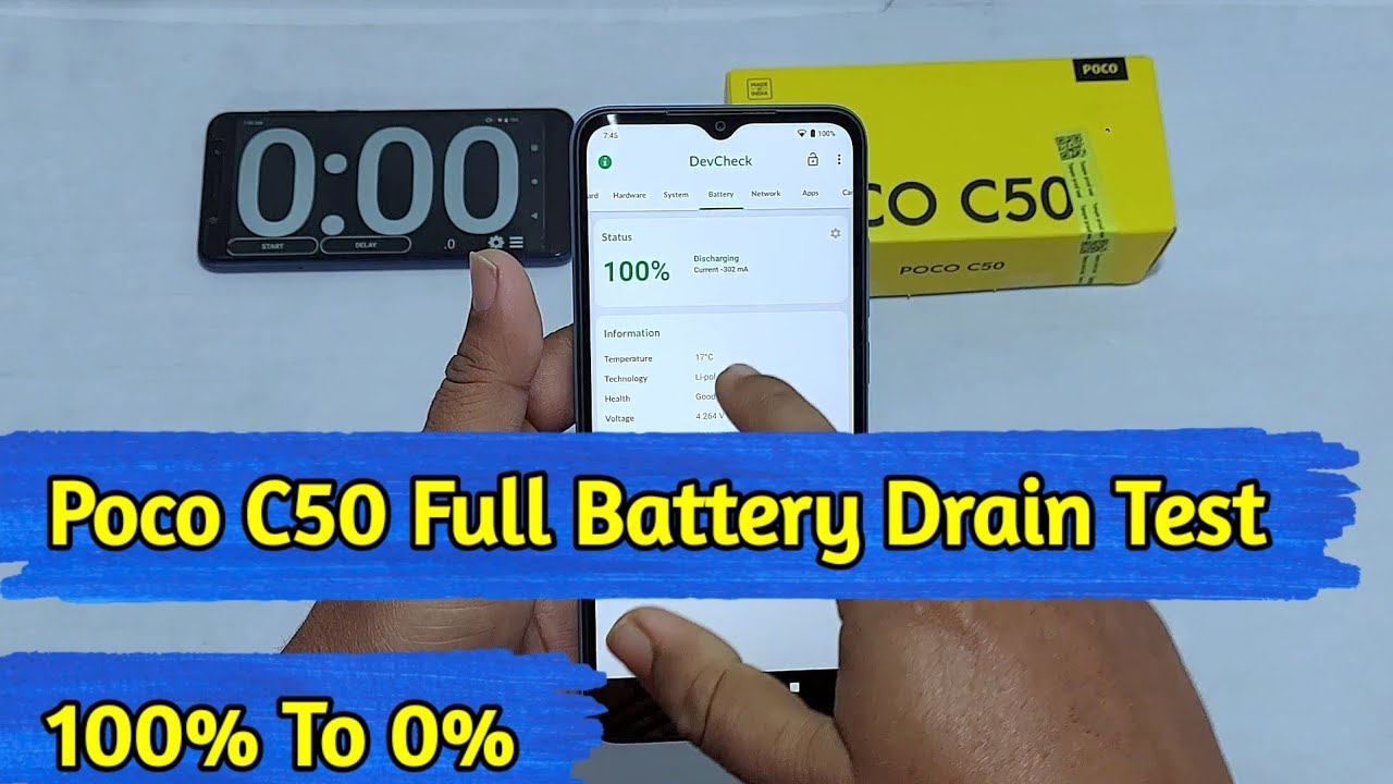 POCO C50 Full Battery Drain Test | POCO C50 Battery Drain Test 100% To ...