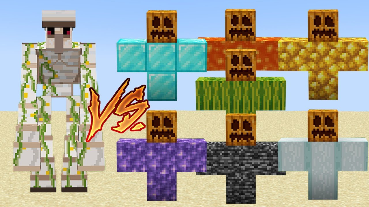 Iron golem mutant vs all ore golems in minecraft - YouTube