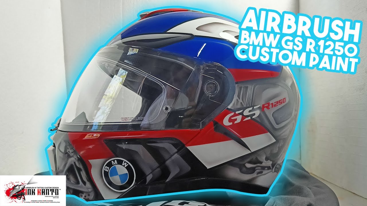 Custom Paint Helmet//BMW GS R1250//Inkkanto Custom Paint - YouTube