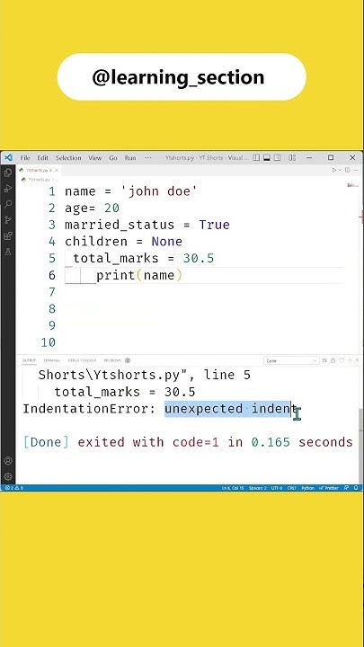How important is Indentation - Python | Learning Section - YouTube