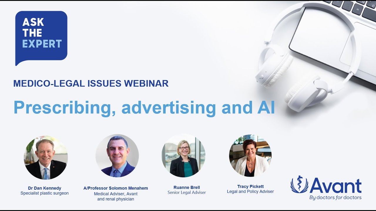 Medico-Legal issues webinar: Prescribing, advertising and AI - YouTube