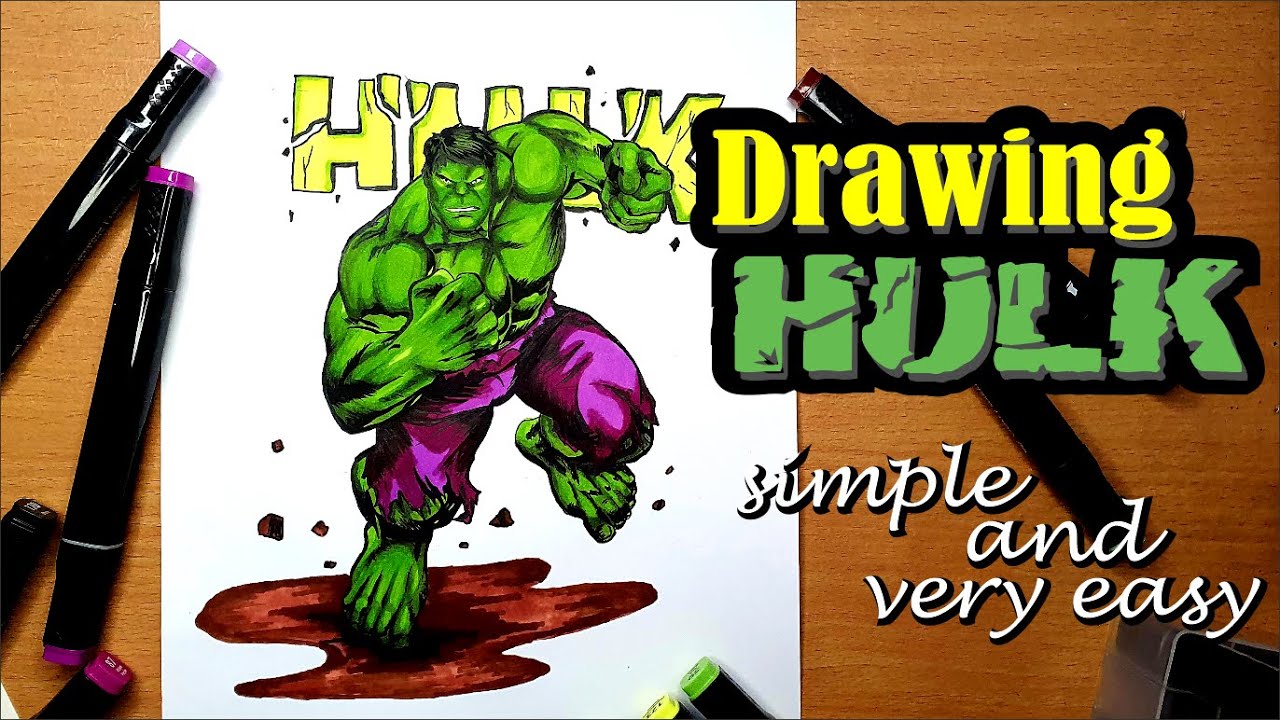 Drawing HULK simple and very easy (Tutorial) - YouTube