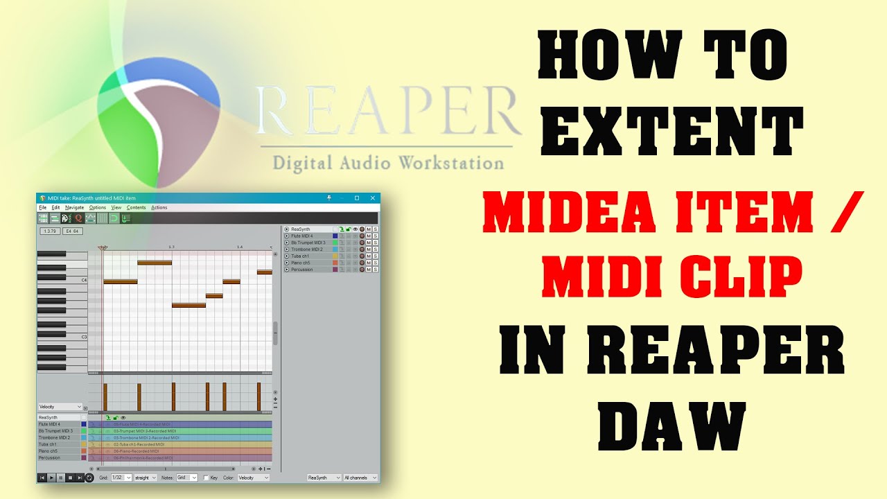 How to Extend Midi clip/Media Item in REAPER DAW? - YouTube