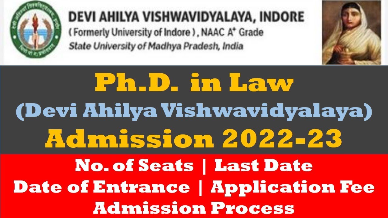 Ph.D. Admission at Devi Ahilya Vishwavidyalaya (DAVV) | Ph.D. in Law ...