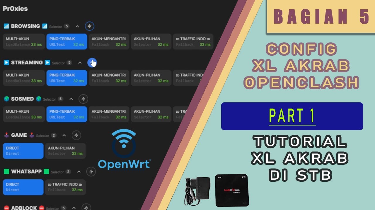 TUTORIAL SETTING OPENCLASH UNTUK XL AKRAB DI STB OPENWRT #PART1 - YouTube