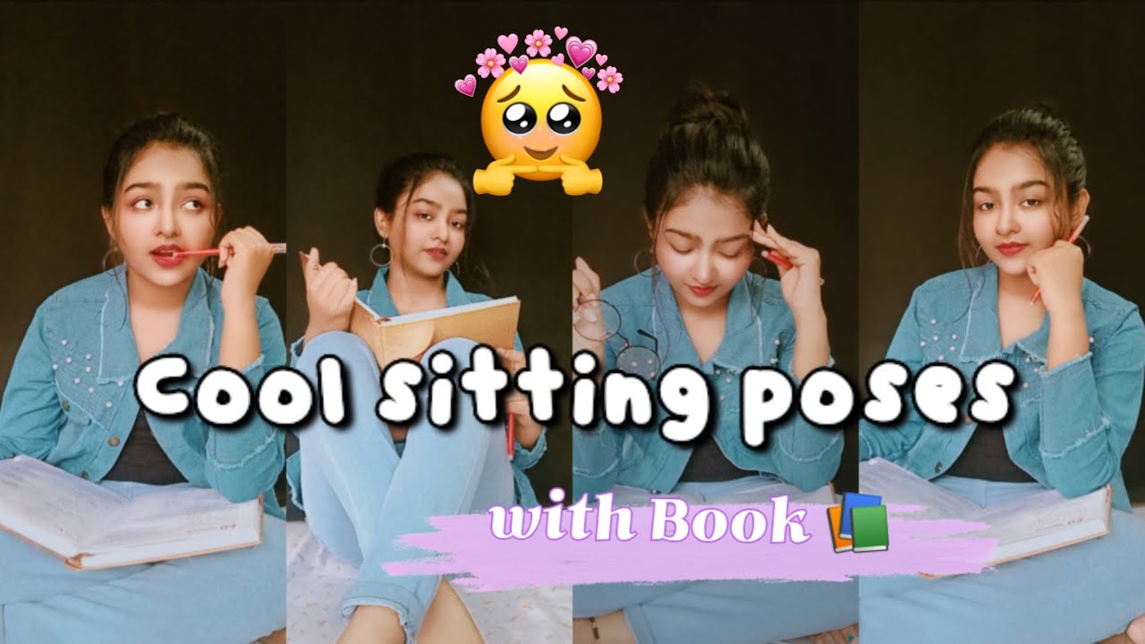 Cool sitting poses with Book 📚 Photography with books 📚🌼 - YouTube