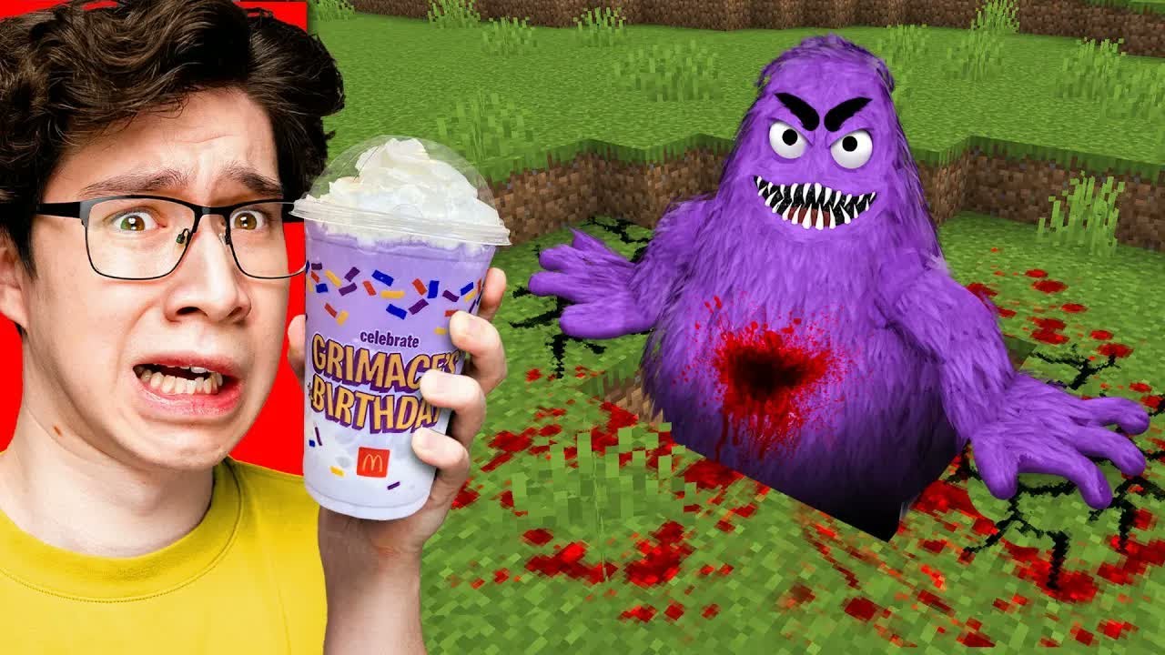 EYstreem! I Scared My Friend as Grimace Shake in Minecraft - YouTube