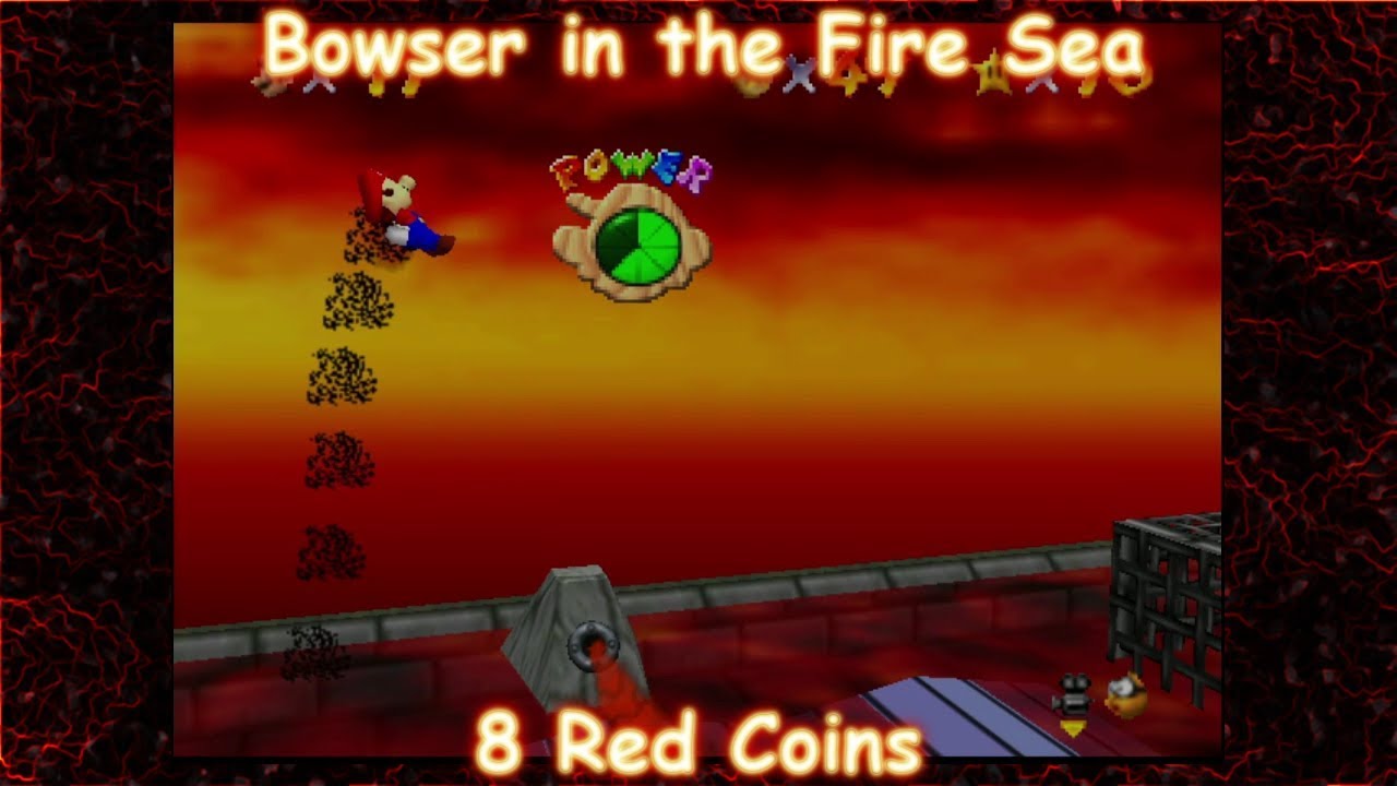 Super Mario 64 #29: Bowser in the Fire Sea - 8 Red Coins - YouTube