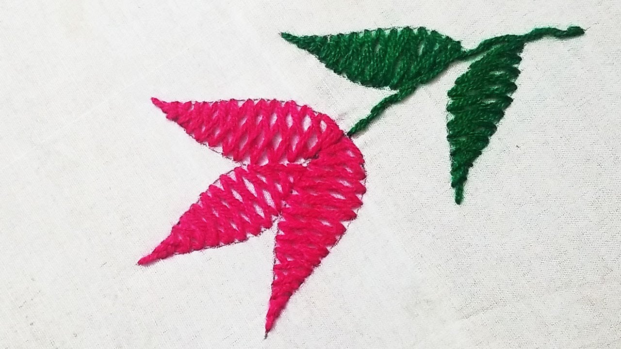 Easy Herringbone Stitch Tutorial Flower Design - YouTube
