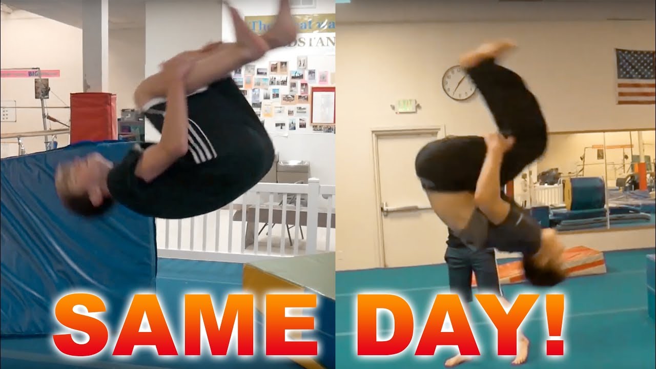 THEY BOTH LEARNED BACKFLIPS FLAT - YouTube