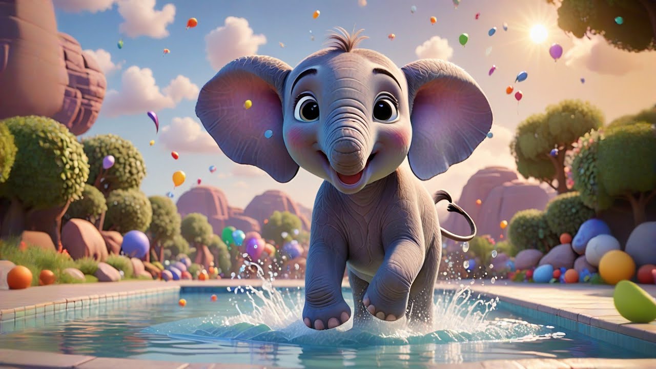 Four Little Elephants Take a Bath + More Nursery Rhymes & Kids Songs ...