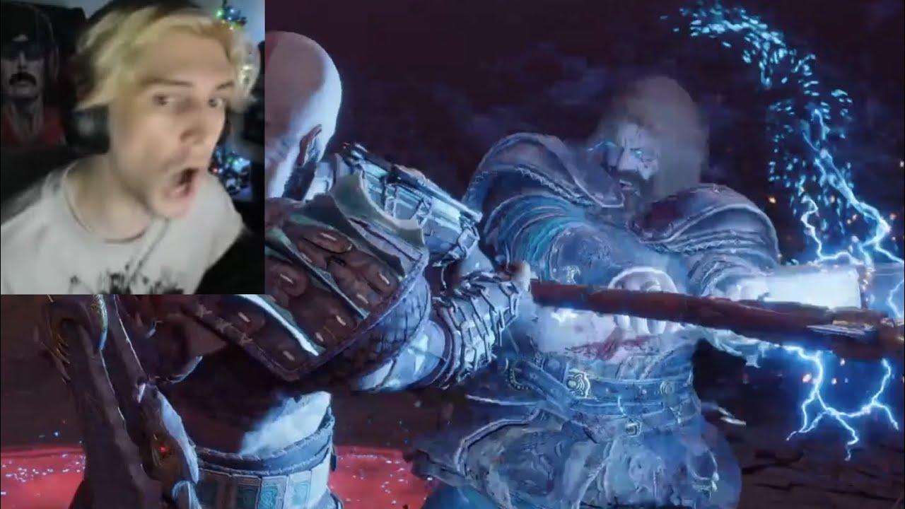 xQc Kratos Vs Thor & Odin Final Boss Fights - God Of War Ragnarok - YouTube