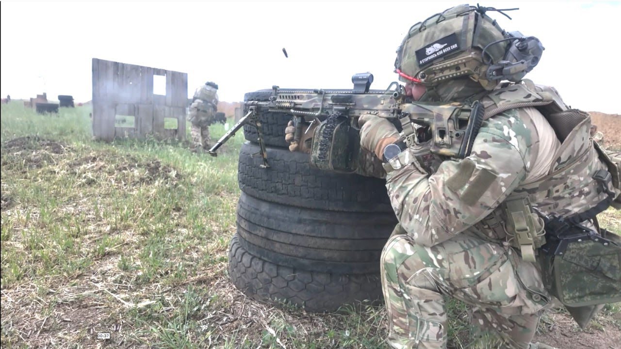 New Russian Light Machine Gun RPL-20 Shooting by Russian Airborne Force ...