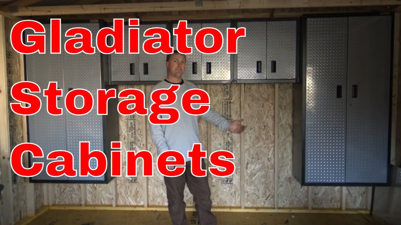 Installed Gladiator Cabinets In My Portable Garage - YouTube
