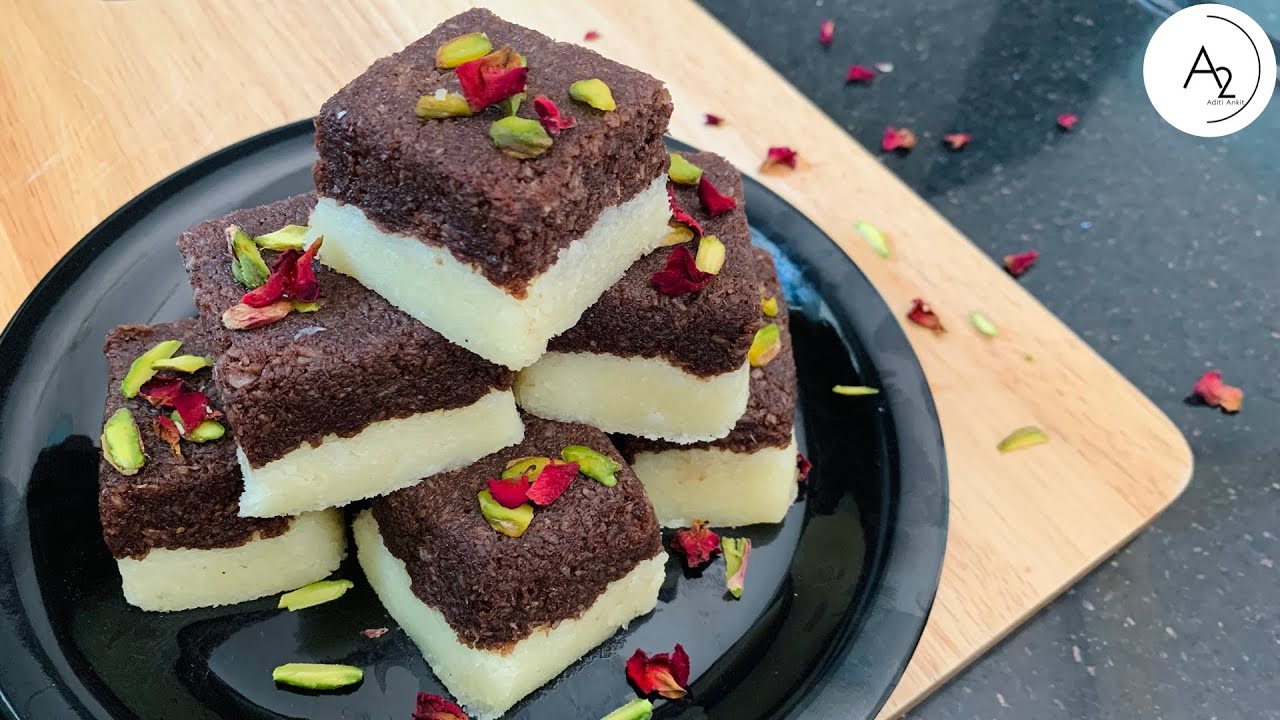 Chocolate Coconut Barfi | नारियल की बर्फी | કોપરાપાક | Kopra Pak ...