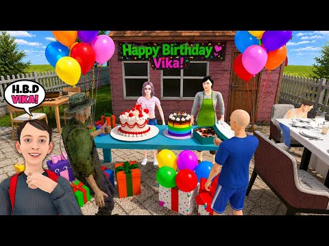Vika Invited Andrew & His Family to Her Birthday Party! 🎂 | Schoolboy Runaway Stealth Gameplay