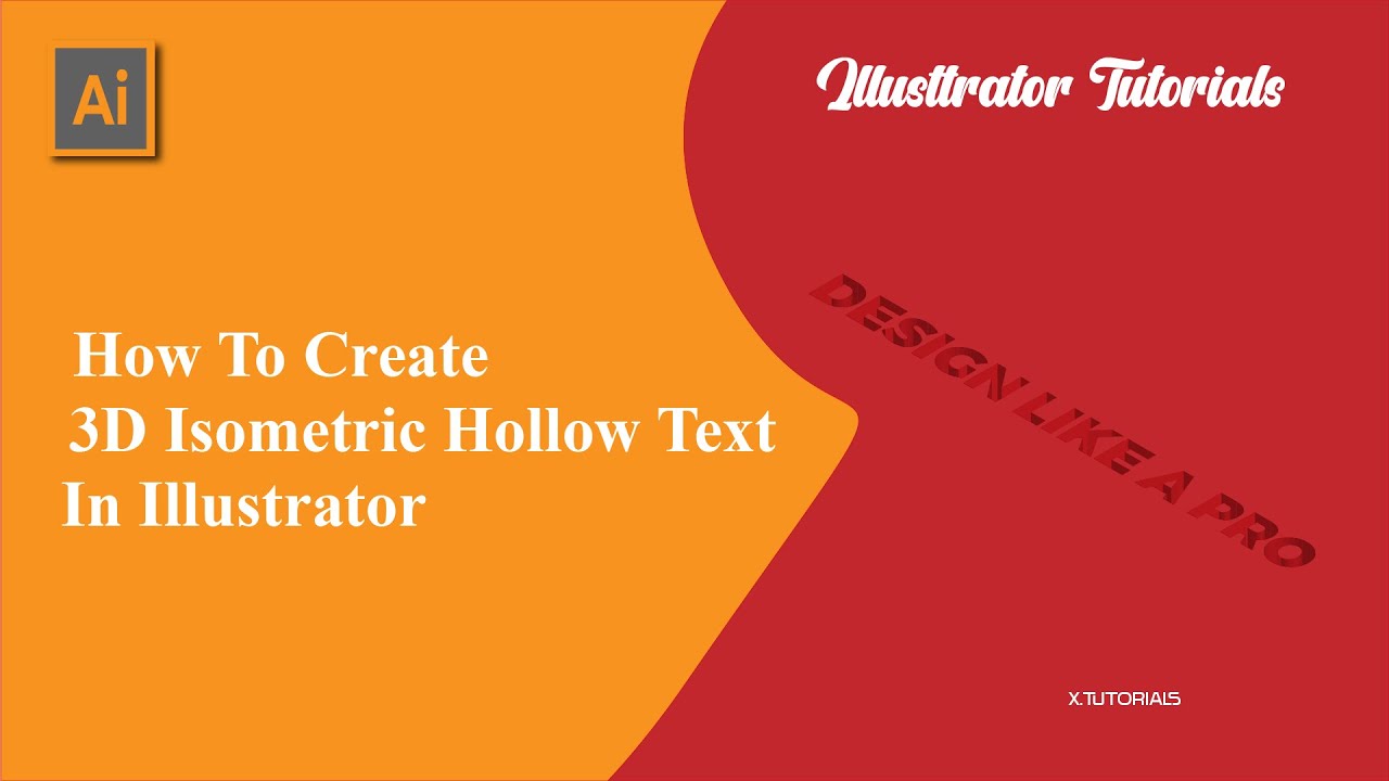 How to create a 3D isometric hollow text in illustrator.. - YouTube