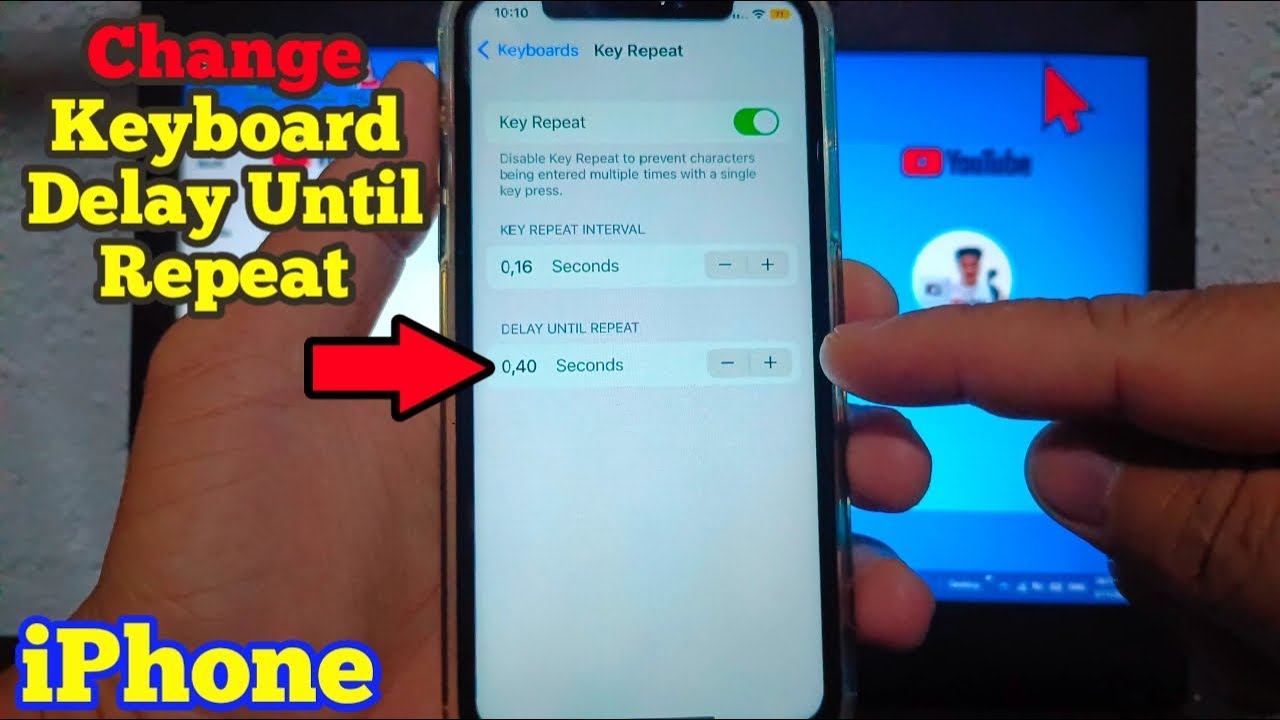 How to Change Keyboard Delay Until Repeat on iPhone X - YouTube
